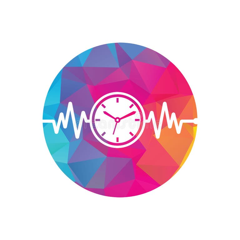 Pulse Time Logo Template Design Vector. Stock Vector - Illustration of ...