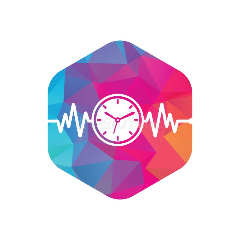 Pulse Time Logo Template Design Vector. Stock Vector - Illustration of ...