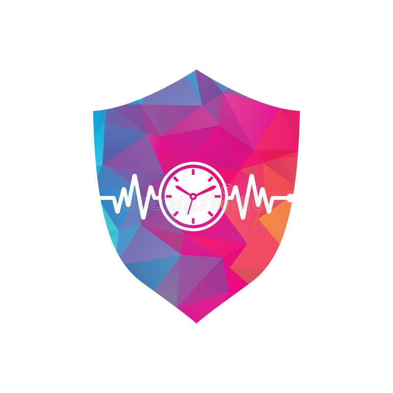 Pulse Time Logo Template Design Vector. Stock Vector - Illustration of ...