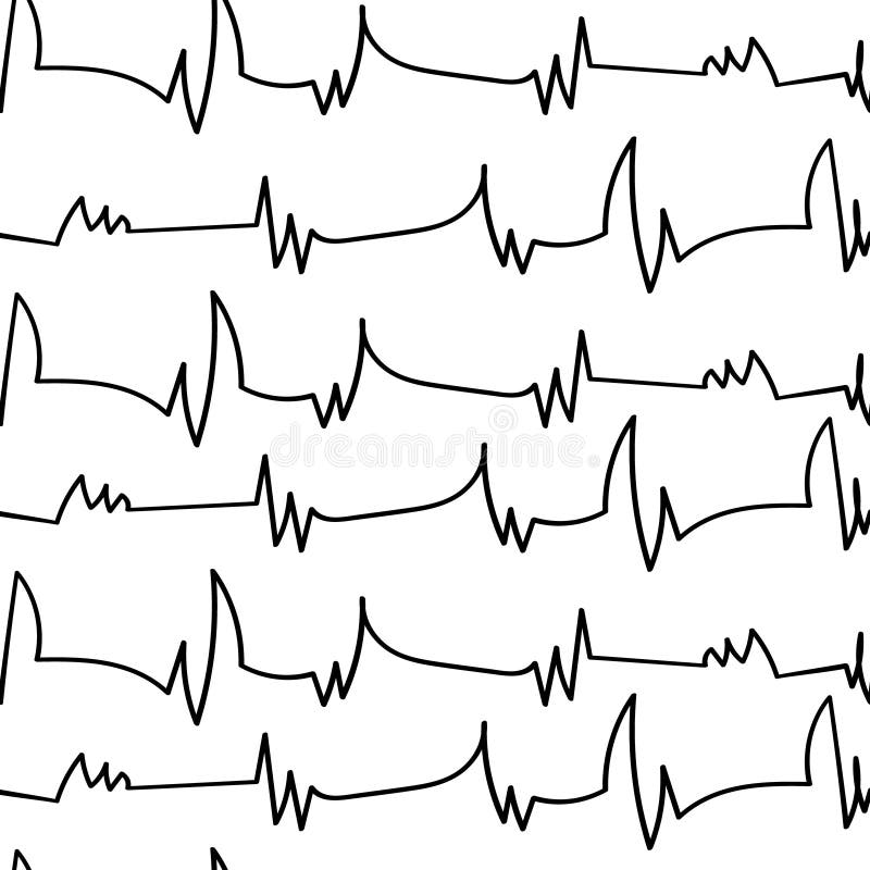 Pulse Zigzag Curve Seamless Pattern or Equalizer Sound Wave , Medicine ...