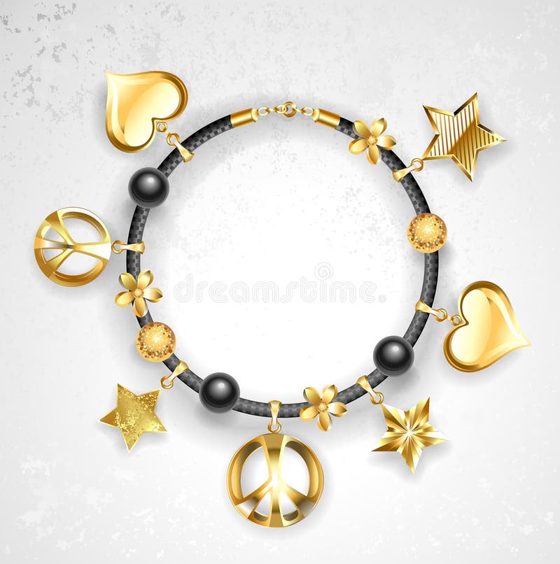 Pulsera con símbolos ilustración del vector. Ilustración de glamour ...