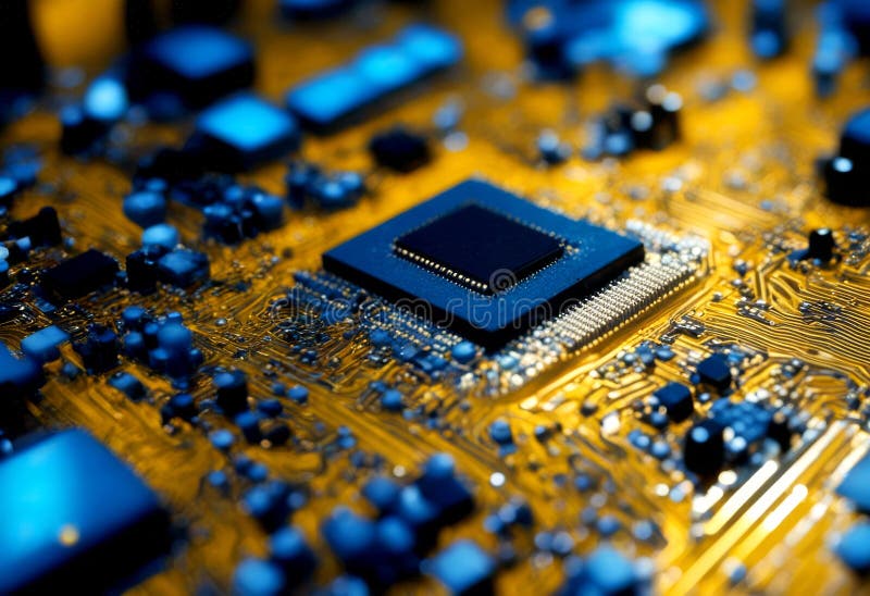 Pulses Yellow Computer Chip Blue Technology Electronic Chips Digital ...