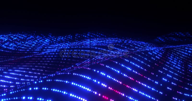 Pulsing LED Wave – Futuristic Motion Light Grid in Red and Blue Loop ...
