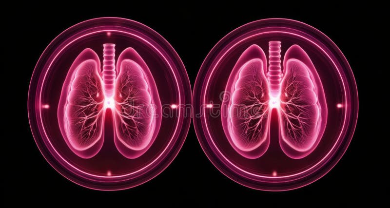 Pulsing Pink Lungs, a Symbol of Life and Breath Stock Illustration ...