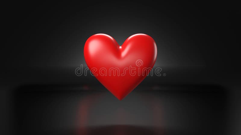 Pulsing Red Heart Shape Object on Black Background. Stock Video - Video ...