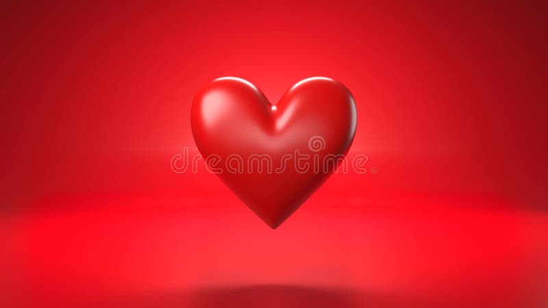 Pulsing Red Heart Shape Object on Red Background. Stock Footage - Video ...