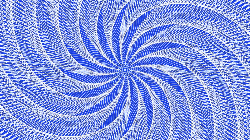 Pulsing and Rotating Spider Web Net Hypnotic Design Backdrop on Blue ...