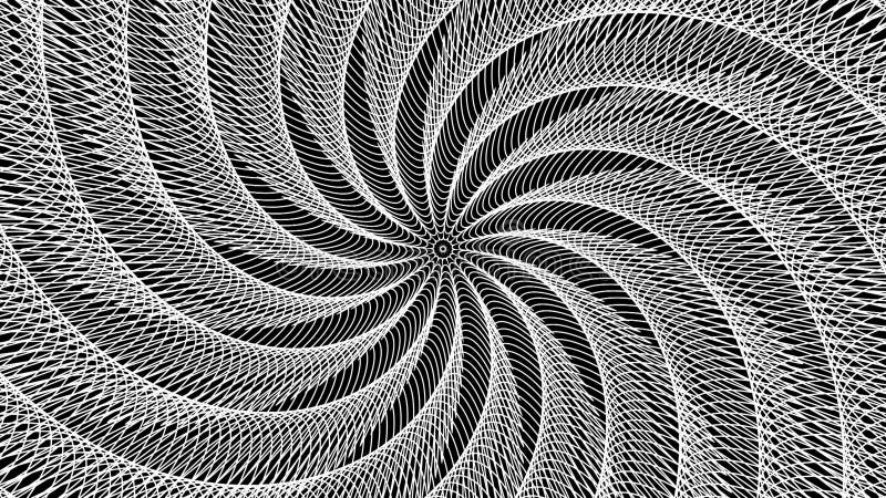 Pulsing and Rotating Spider Web Net Pattern on Black Background Loop ...