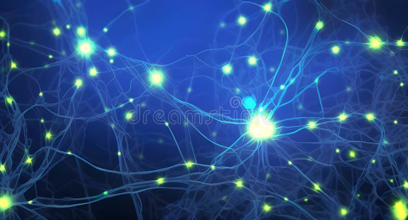 Pulsing Signals between Nerve Cells Inside a Neuronal Network Stock ...