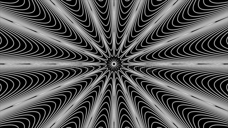 Pulsing Spider Web Net Sun Pattern on Black Background Loop. Creative ...