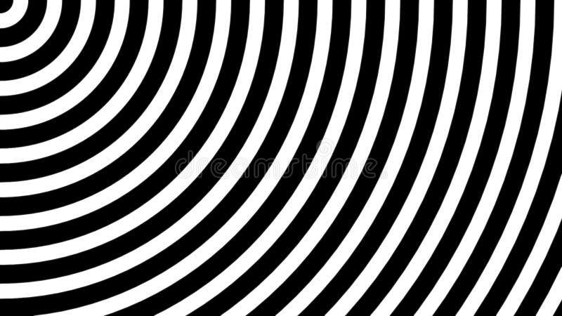 Pulsing Striped Center Octagon Minimal Black And White Background Loop