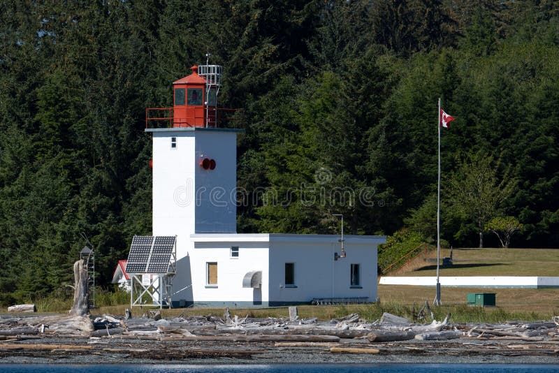 Pulteney Point Lighthouse in the Malcolm Island, British Columbia ...