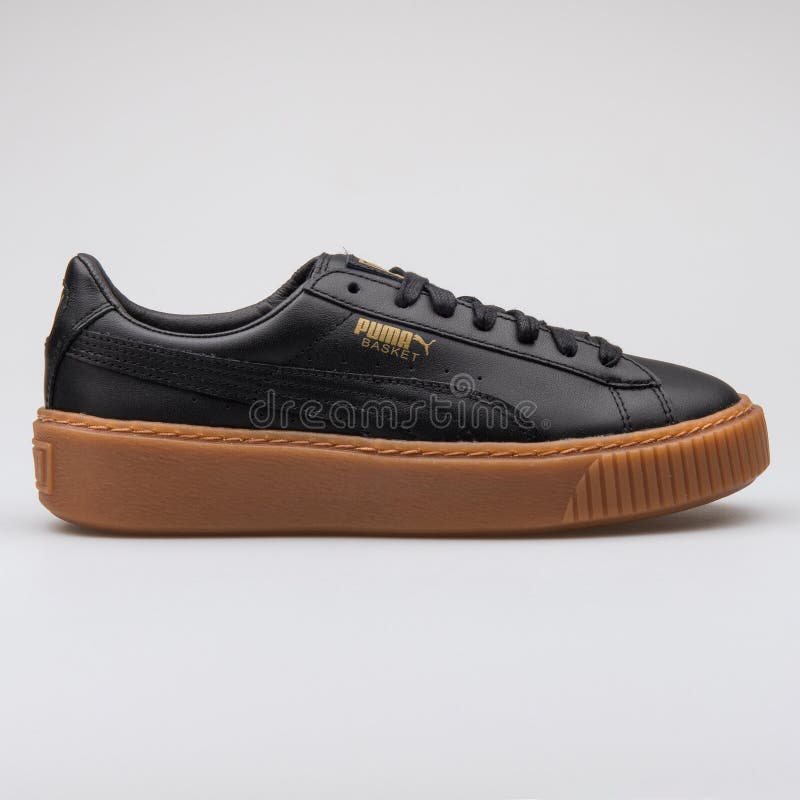 Puma Basket Platform Black Sneaker Editorial Stock Photo - Image of ...