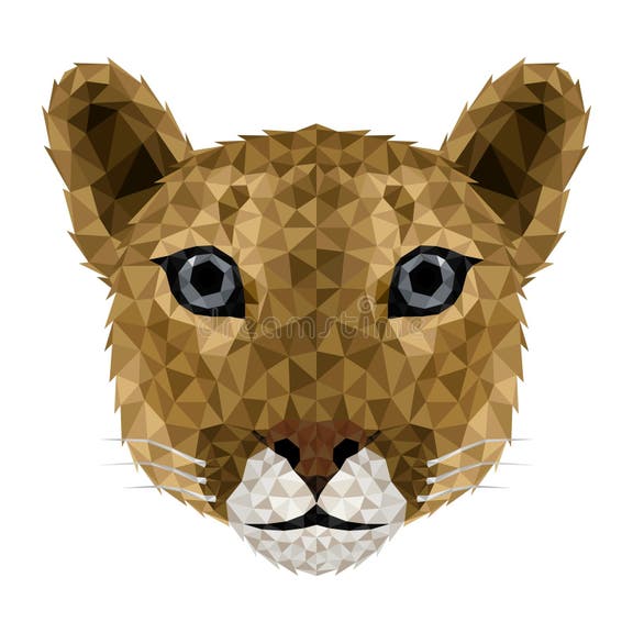 Puma Cougar Low Poly. Low Poly Puma Face Stock Vector - Illustration of ...