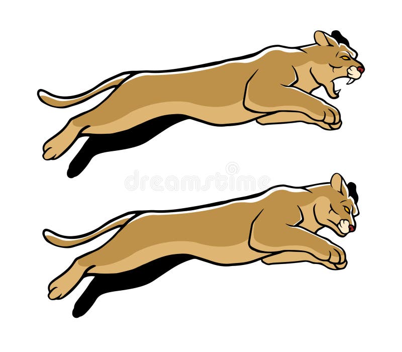 Mascota de salto del puma ilustración del vector. Ilustración de ...