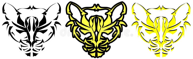 Puma stilizzato isolato illustrazione di stock. Illustrazione di ...