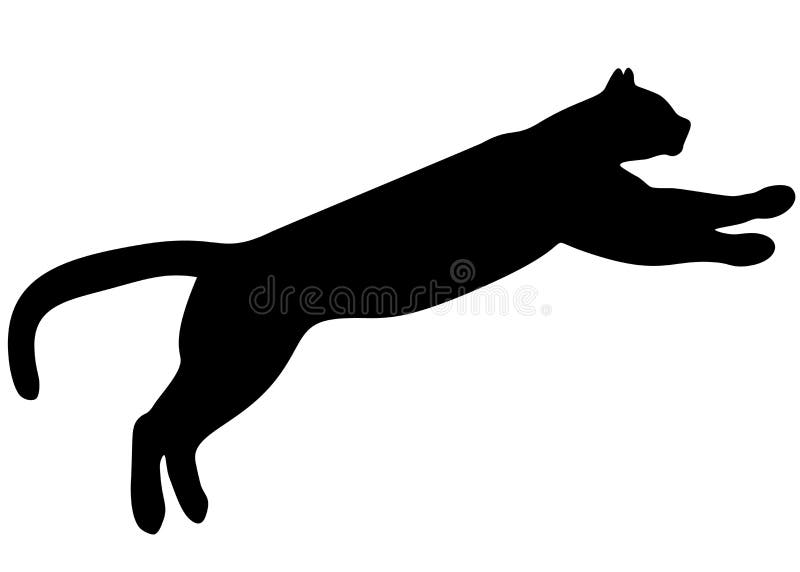 Wild puma in a jump set stock vector. Illustration of animal - 207232310
