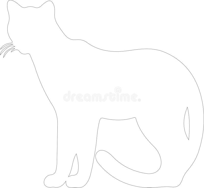 Puma Outline Silhouette Generative Ai Stock Vector - Illustration of ...