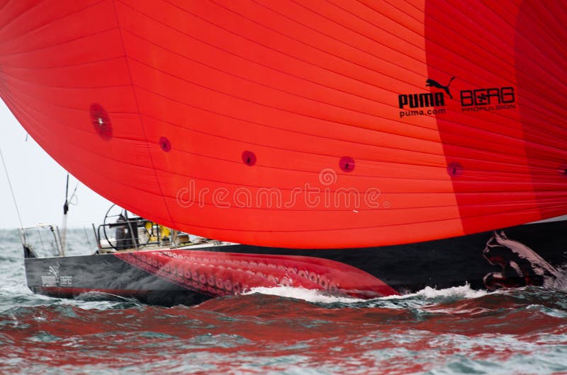 Puma S Red Spinnaker in the Volvo Ocean Race Editorial Photography ...