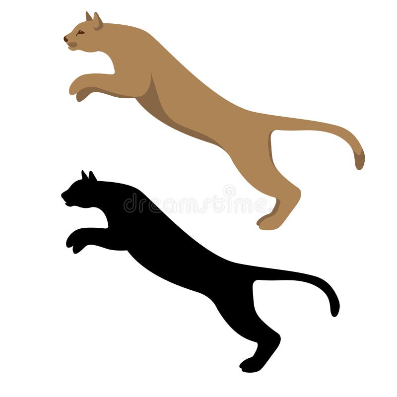 Puma Vector Illustration Style Flat Side Stock Vector - Illustration of ...