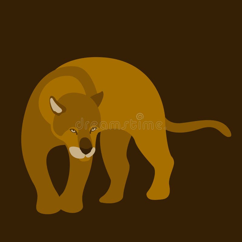 Puma Vector Illustration Style Flat Side Stock Vector - Illustration of ...