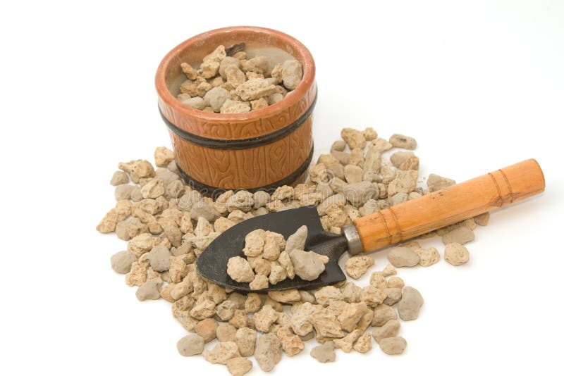 Pumice Pebbles ( Lightweight Volcanic Rock ) in Cray Pot and Shovel ...