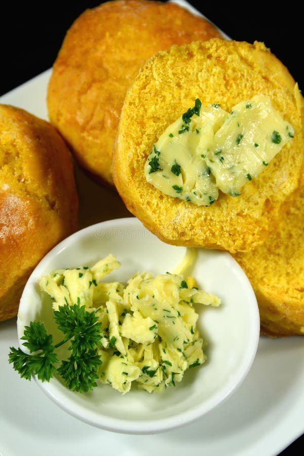 Herb Scones with Spices on a Bamboo Napkin on a Black Table. Arabic ...