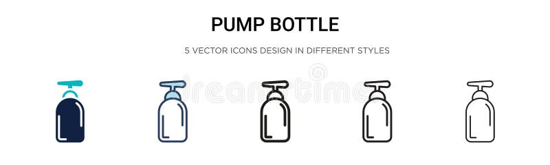 Pump Bottle Icon in Filled, Thin Line, Outline and Stroke Style. Vector ...