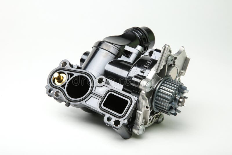Pump of Car Engine on a White Background Stock Photo - Image of detail ...