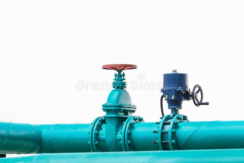 Pump and Control Valve on Water Pipe Stock Photo - Image of steam ...