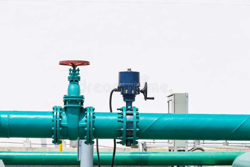 Pump and Control Valve on Water Pipe Stock Photo - Image of line ...