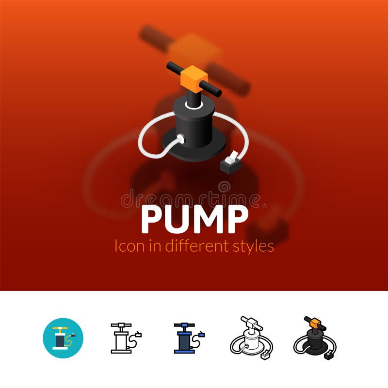 Pump Icon in Different Style Stock Vector - Illustration of icon, flat ...