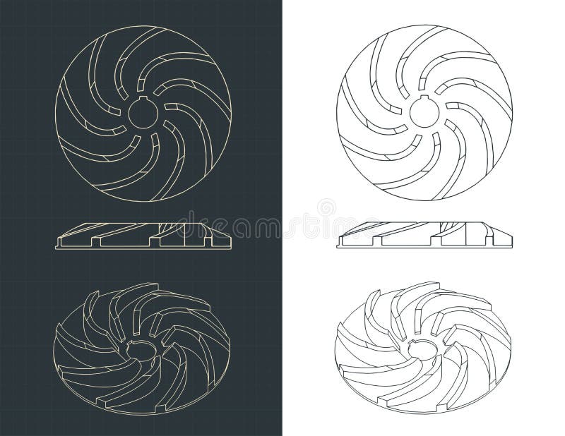 Pump impeller blueprints stock vector. Illustration of pump - 261722553 Pump impeller blueprints stock vector. Illustration of pump - 261722553
