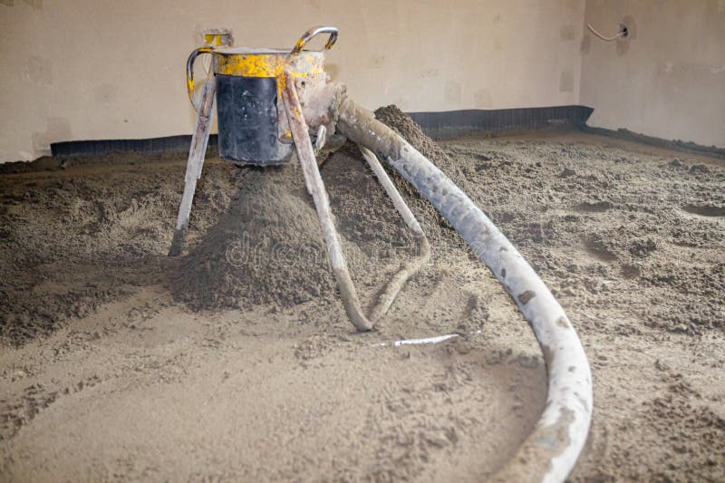 Sand and Cement Screed Over Floor Heating System Stock Photo - Image of ...