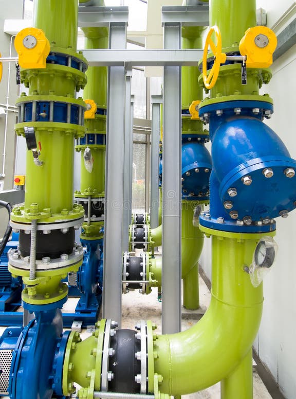 Pump Room stock photo. Image of leak, blue, gages, pipes - 4669900