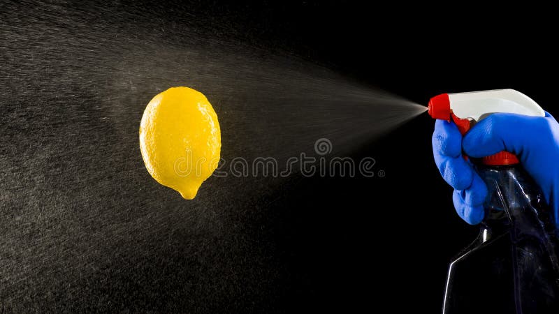 Pump sprayer and the lemon stock photo. Image of liquid - 100737850