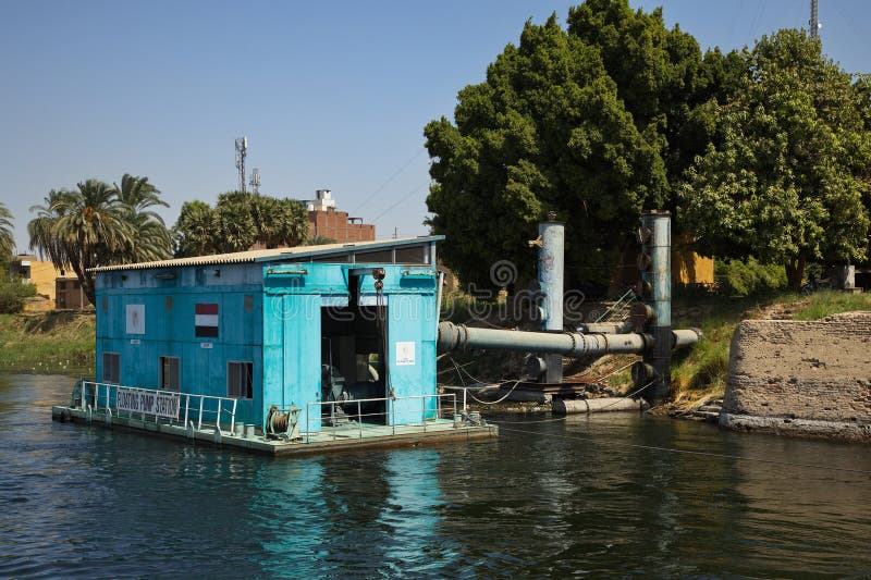 Pump Station on Nile, Egypt Editorial Image - Image of holiday ...