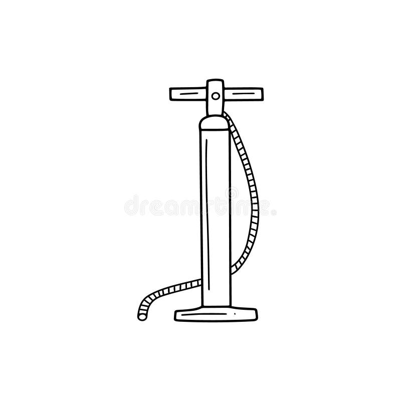 Pump for SUP Surfing in Doodle Style. Vector Illustration Stock Vector ...