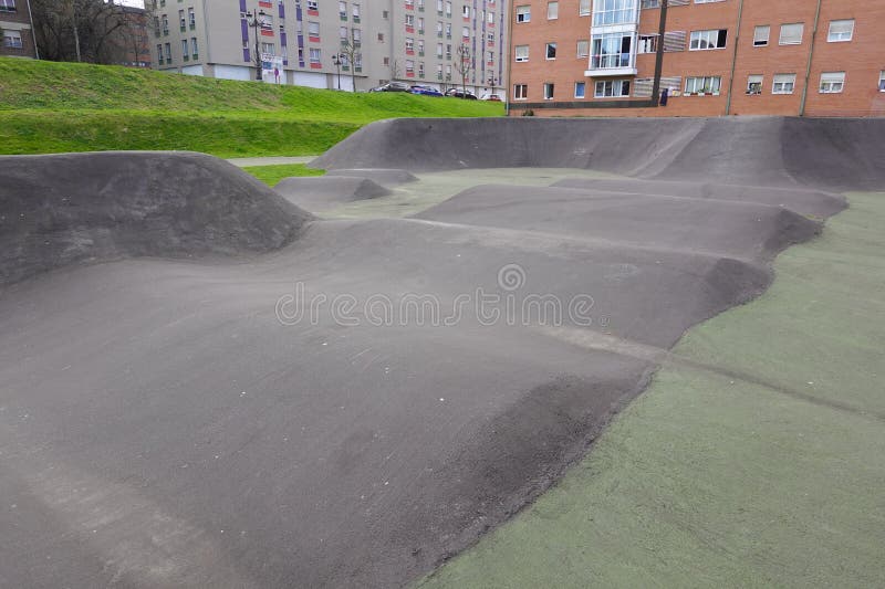 Pump Track Featuring a Series of Rollers and Berms for Bicycle Training ...