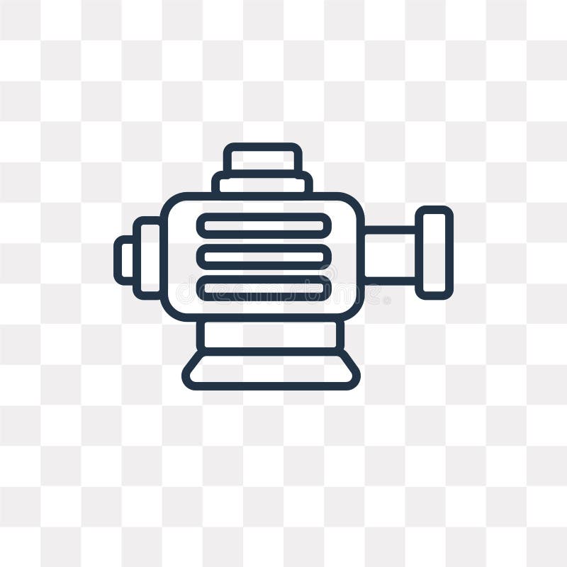 Pump Vector Icon Isolated on Transparent Background, Linear Pump Stock ...