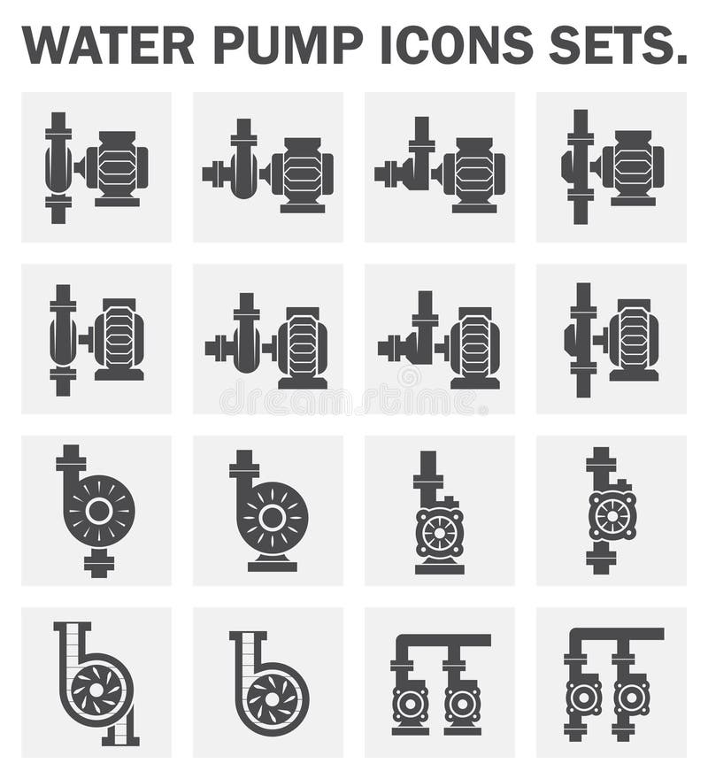 Water Pump Vector Black Icons Sets Stock Vector - Illustration of metal ...