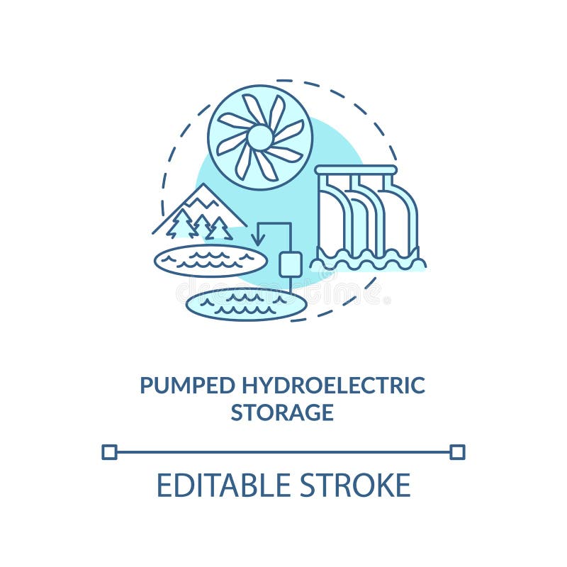 Pumped Hydroelectric Storage Concept Icon Stock Vector - Illustration ...