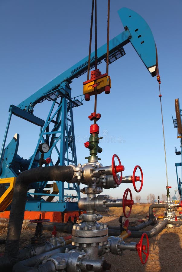 Pumping oil stock photo. Image of blue, industry, industrial - 24904576