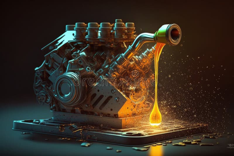Pumping Oil into Car Engine Automobile Engineering Stock Photo - Image ...