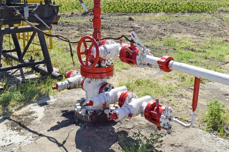 Pumping Unit As the Oil Pump Installed on a Well Stock Image - Image of ...