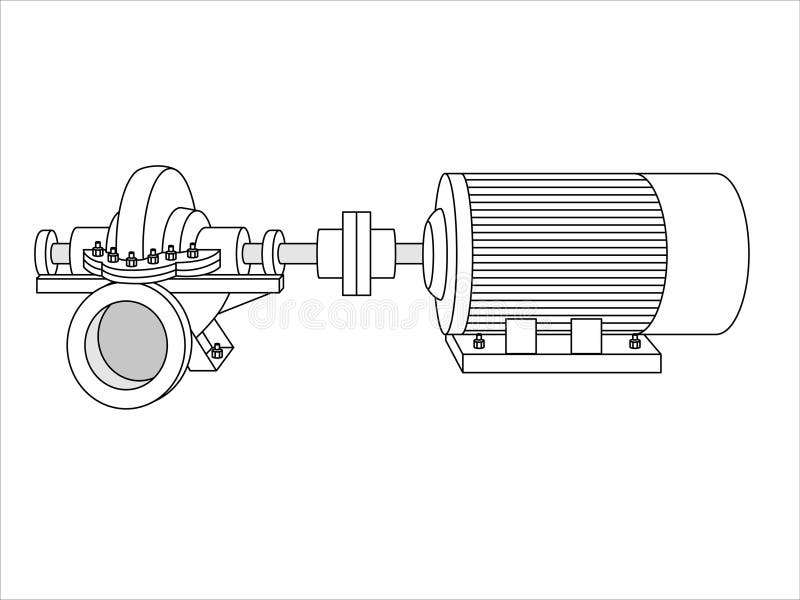 The Pumping Unit is Centrifugal with a Nozzle Stock Vector ...