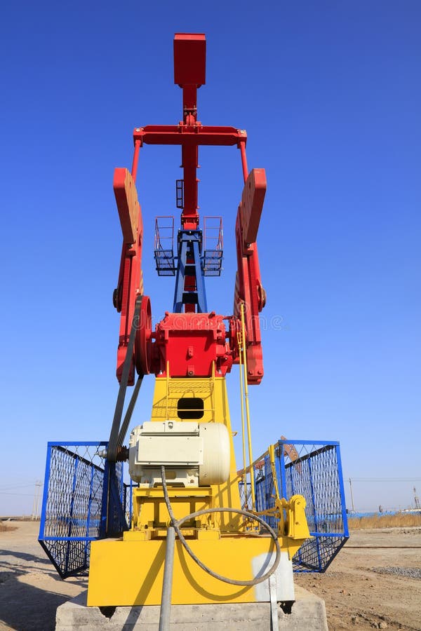 Pumping unit side features stock photo. Image of metal - 369262734