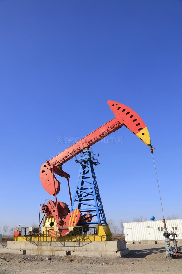 Pumping Unit Under Blue Sky Stock Photo - Image of pumping, mining ...