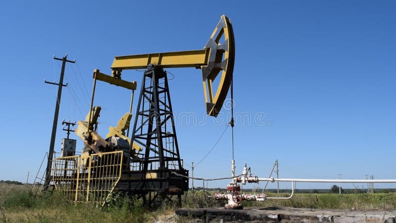 The pumping unit on a well stock video. Video of pipe - 85779243