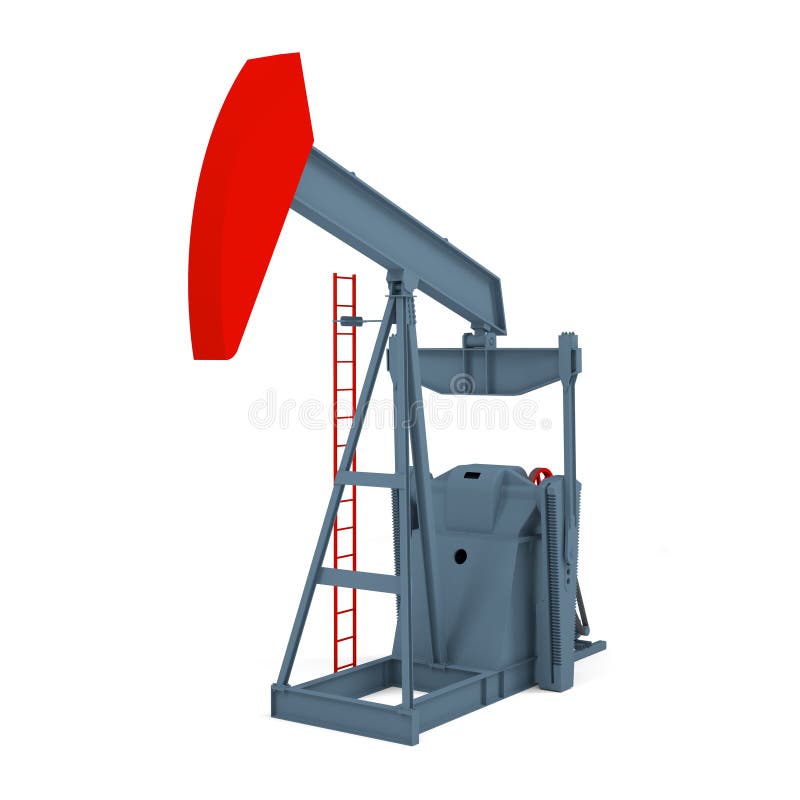 Oil Pumping Unit Against Sunset. Stock Vector - Illustration of ...